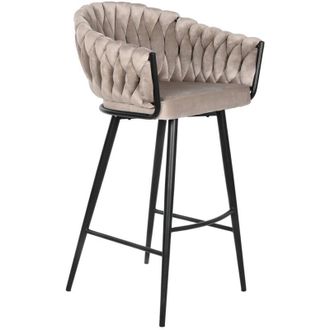 DKD Home Decor fh-deco DKD Home Decor Tabouret M&eacute;tal Noir Beige