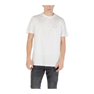 A|X Armani Exchange Homme, Tops, Blanc, Taille: M T-shirt Basique avec &Eacute;cusson Logo