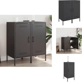 vidaXL Vidaxl - Buffets 2 pcs noir 36x39x79 cm acier - Buffet Industriel - Meuble De Rangement - Armoire Métallique - Meuble Design - Étagère Ouverte