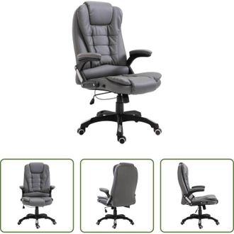 vidaXL Ergonomischer B&uuml;rostuhl - B&uuml;rostuhl Anthrazit Kunstleder