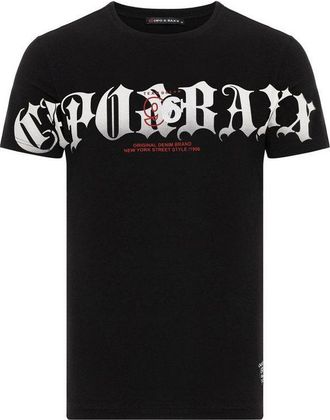 Cipo & Baxx T-Shirt T-Shirt mit Rundhals-Ausschnitt