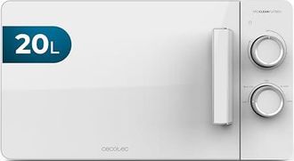 Cecotec Mikrowelle mit Grill Proclean 3020 Flatbed Mikrowelle 20 l, 700 W, 6 Stufen, 3DWave-Technologie, 800 W Halogengrill, kompaktes und modernes Design für