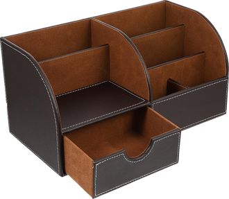 STOBOK Aufbewahrungsbox Aus Leder Stift-organizer Remote-speicher Stifthalter Schreibtisch-organizer Aus Leder Schreibtischorganisatoren Und Aufbewahrung Lag