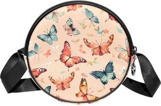 Generic Sac &agrave; bandouli&egrave;re rond pour femme, petit sac &agrave; bandouli&egrave;re avec fermeture &eacute;clair, bretelles r&eacute;glables, style d&eacute;contract&eacute;, pour femmes et filles