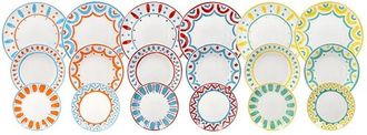 Tognana Vietri, 18-teiliges Geschirrset für 6 Personen, Porzellan, Multicolor