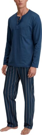 CALIDA Relax Imprint Pyjama, lang Herren, aus 100% Baumwolle, pflegeleicht, elastisch und formstabil, in Single Jersey