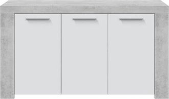 Usinestreet Usinestreet - Buffet - ambit - Effet béton satiné / Blanc Artik - 3 portes