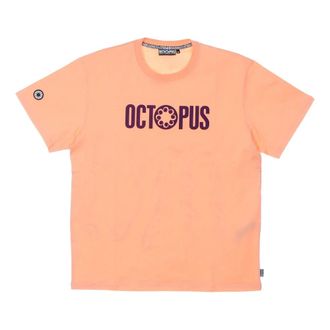 Octopus Homme, Tops, Orange, Taille: L Tee-shirt &agrave; Logo Contour P&ecirc;che Manches Courtes