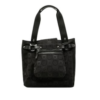 Ferragamo Pre-owned Gancini Canvas Leather Tote Bag - - Pre-owned - Damen - Schwarzk - ONE SIZE