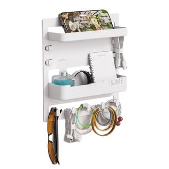 Generic Wand-Organizer-Rack - schwebend am Nachttisch, Kabelclip-Tablett | Hakenplatte, d&uuml;nne Aufbewahrungsplattform, selbstklebend, f&uuml;r Wohnung, Wohnzimmer, 