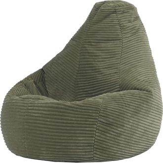 Icon Brand Dalton Sitzsack Kinder, Salbeigr&uuml;n, Flauschiger Cord Stoff, Sitzsack Cord mit F&uuml;llung, Bequemer Kinder Gaming Sessel, Kuschelsessel, Lese Sessel, Schl