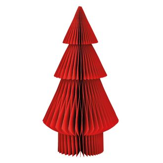 Matches 21 Weihnachtsdeko Tannenbaum zum Aufstellen Rot - Ø 15 x 30 cm Papier Tischdeko