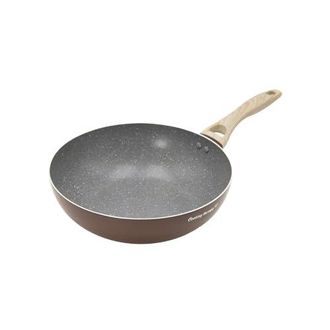 KASANOVA 1 Wok 28 cm braun-Cooking Therapy Schriftzug, Gepresstes Aluminium Bakelit