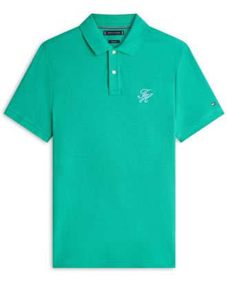 Tommy Hilfiger Poloshirt aus einem Baumwoll-Mesh mit Monogramm-Stickerei, Regular Fit in