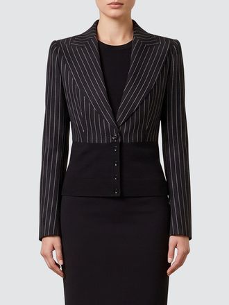 Dolce & Gabbana Einreihiger Slim-Fit-Blazer von aus Nadelstreifenwolle mit fallendem Revers