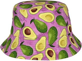 Generic Mode Seau Chapeau Avocat et Feuilles Tropicales Chapeaux de Visière Imprimé Beach Sun Hat pour Plage Vacances Hommes