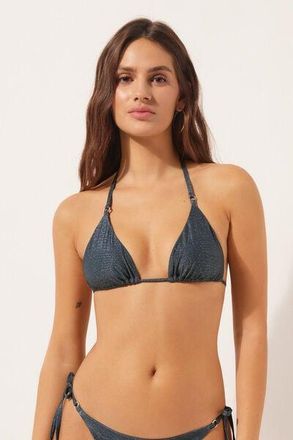 Calzedonia Triangel-bikinioberteil Glowing Python Blau