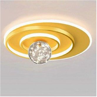 Trade Shop Trade Shop - LED-Deckenleuchte, 48 w, Kreis, Spirale, Gold, Kugel, rund, Kronleuchter, nat&uuml;rliches Licht, 70777