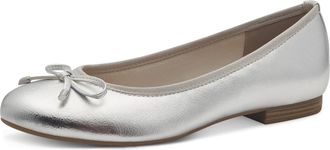 Marco Tozzi Damen Ballerinas mit Schleife Vegan, Silber (Silver), 38 EU