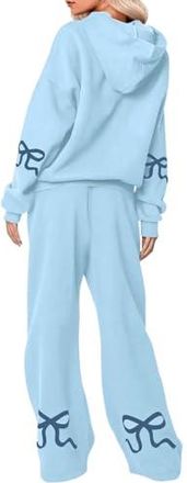 Generic 2026 Ensemble Sweat Shirt 2 Pi&egrave;ces Y2K &agrave; Capuche et Sweat Shirt Oversize &agrave; Imprim&eacute; Noeud Tenues dautomne