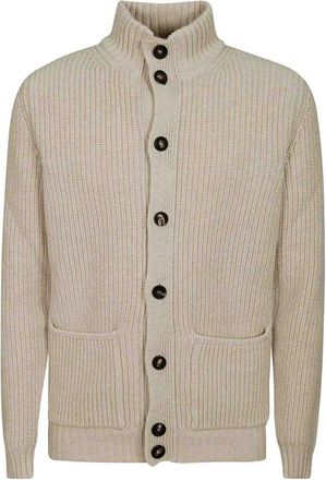 FILIPPO DE LAURENTIIS Homme, Pulls, Beige, Taille: 2XL Gilet Boutonn&eacute; en Maille C&ocirc;tes Anglaises
