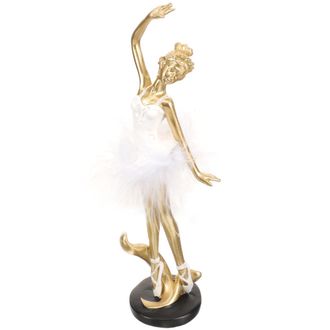 Amosfun Kunstharz Ballett M&auml;dchen Figurine Goldfarben Zarte Design Tischdekoration M&auml;dchen Deko Wohnraum B&uuml;ro Geschenk Geburtstag Fest