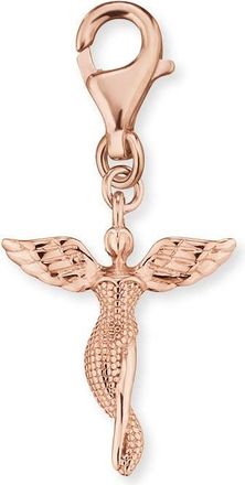 Engelsrufer Damen Charm Anhänger Schutzengel Symbol aus rosévergoldetem Sterling Silber - Karabinerverschluss - nickelfrei