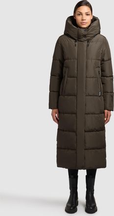 Khujo Steppmantel KHUJO SOULANI4, Damen, Gr. XL, dunkelgr&uuml;n, 100% Polyester, unifarben, loose fit, eingesetzt elastischer Bund, M&auml;ntel Steppmantel, Topselle