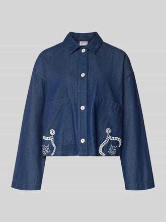 Jake*s Casual Relaxed Fit Jeansbluse aus Baumwolle