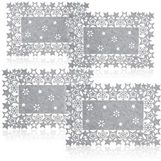 Com-Four 4-teiliges Platzset Sterne - Filz-Platzmatten, abwischbar für Winter und Weihnachten 44 x 30 cm - modernes Tischset aus Filz für Esszimmer und Küche (