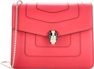 Bulgari Serpenti Forever Square Leather Medium shoulder bag - Rosa