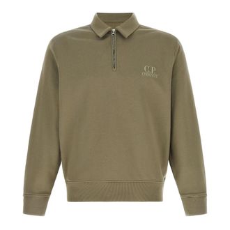 C.P. Company Zip Half Polo - - Sweatshirts & Hoodies - Herren - Gr&uuml;n - XL