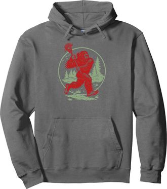 Giant Step Design Co. LaxSquatch! Lacrosse Bigfoot Sasquatch Lax Dude Pullover Hoodie