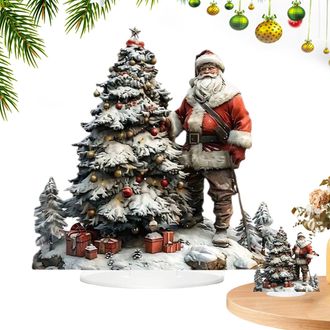 Generic Santa Claus Acryl 2D - Festliche Weihnachtsdekoration | f&uuml;r Kamin, Fensterbank, Esszimmer | Stimmungsvolle Innendekoration | Perfekt f&uuml;r Weihnachtssam