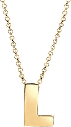 Elli Halskette Silber 925 Vergoldet 24K Buchstabe L Anhänger Kette Damen Schmuck Geschenke für Frauen Mädchen Mama Freundin, Letter Silberkette Länge 45 cm