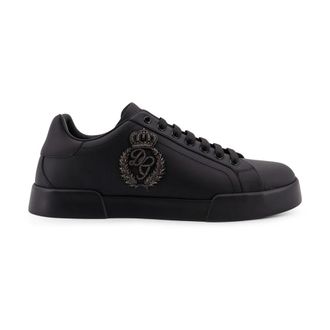 Dolce & Gabbana Portofino Light Strobel Kalbsleder Sneakers - - Shoes - Herren - Schwarzk - 39 EU