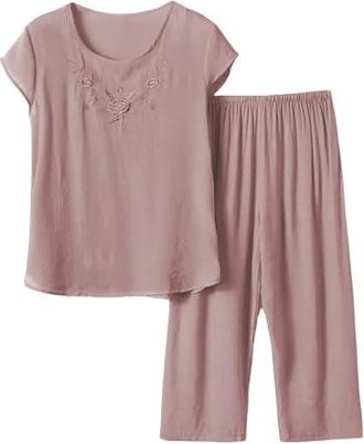 Generic Pyjama court d&eacute;t&eacute; pour femme - Ensemble shorty - V&ecirc;tement de nuit - V&ecirc;tement de d&eacute;tente - Deux pi&egrave;ces - Coton - Combinaison dint&eacute;rieur - Pyjama haut -