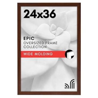 Americanflat 24 x 36 Posterrahmen in Mahagoni - Verbundholz mit poliertem Plexi-Scheibe - Horizontale und vertikale Formate f&uuml;r die Wand mit mitgelieferten Aufh&auml;ng