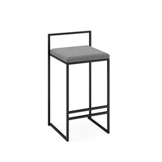 Generic Barhocker aus Wildleder, Empfangsstuhl, Barhocker, Schlichtes Design, Stahlgestell, wei&szlig;, 76 cm