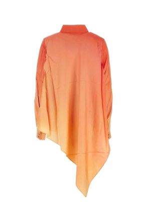 Zimmermann Womens Two-Tone Silk Tranquillity Shirt Redfields Exterior: Camicie