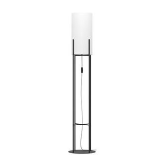 Eglo Stehlampe Glastonbury, 1 flammige Stehleuchte, Standleuchte aus Stahl und Textil, Wohnzimmerlampe in Schwarz, Wei&szlig;, Lampe mit Schalter, E27 Fassung