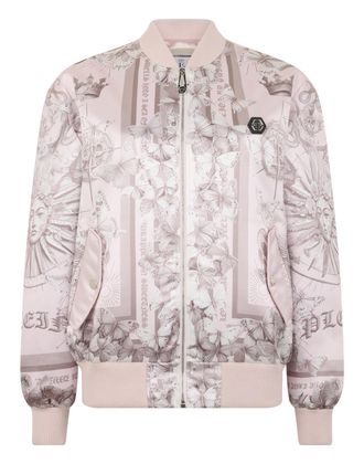 Philipp Plein Oversized Satin Bomber Butterfly Tattoo