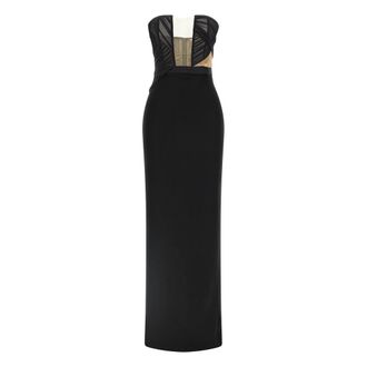 Nensi Dojaka Corsetted Draped Maxi Dress - - Dresses - Damen - Schwarzk - S