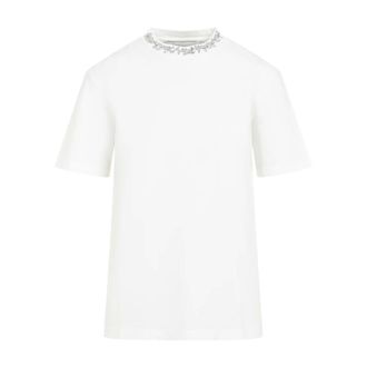 Golden Goose Femme, Tops, Blanc, Taille: 40 FR T-shirt avec Cristaux Cabochon