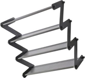 Artibetter Edelstahl Schuhregal Mehrlagig Platzsparend mit Stabilem Kunststoffrahmen Dunkles Einfach Montierbar für Zuhause Büro Küche Organisierter Schuh Küchen