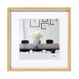 Walther Design Walther Cadre Photo Design Or 20 x 20 cm avec Passe-Partout, Cadre Plastique Style Acier ES220G
