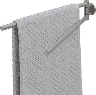 Tiger Noon Handtuchhalter mit zwei schwenkbaren Armen, Edelstahl gebürstet, B x H x T: 4,9 x 7,8 x 45,3 cm