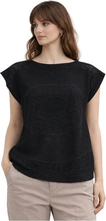 Liviana Conti Femme, Pulls, Noir, Taille: 38 FR Maglia Traforata
