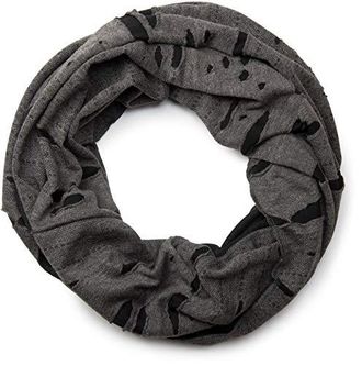 styleBREAKER Écharpe loop style vintage et effet usé, snood, foulard, unisexe 01018078, couleur:Gris foncé, taille:large