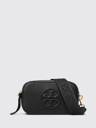 Tory Burch Mini sac bandouli&egrave;re Miller en cuir de veau martel&eacute; avec logo Double T